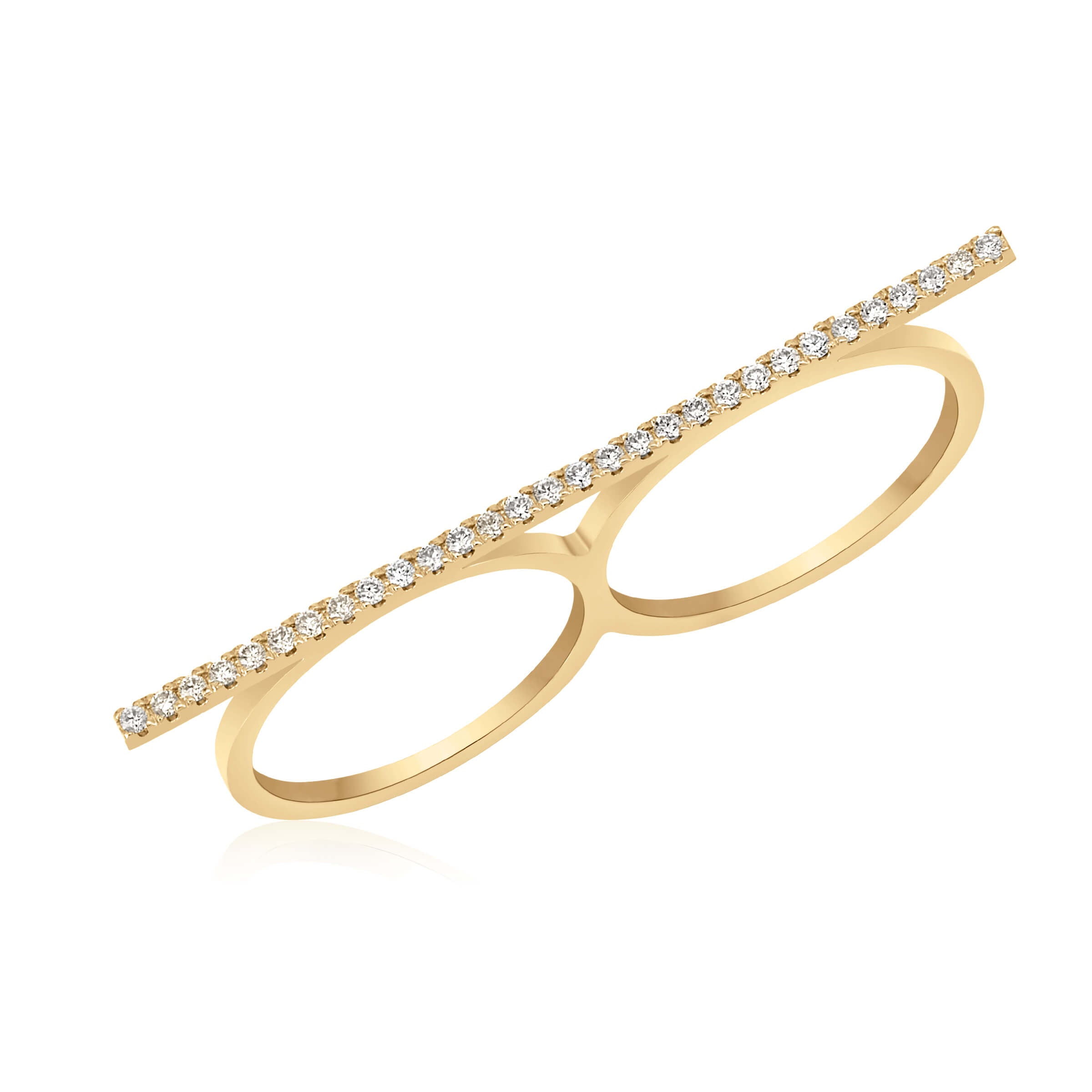 Diamond Bar Double Finger Ring – Kimberly C Fine Jewelry